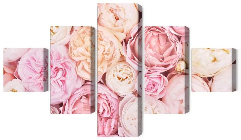 Vícedílný obraz Kvetoucí Květiny V Pastelových Barvách Nedostatek Nedostatek Přírodní plátno 200x120