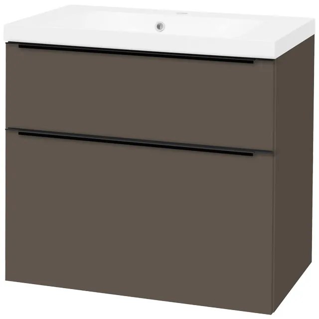 Mereo Mereo, Mailo, koupelnová skříňka s umyvadlem z litého mramoru 81 cm, bílá, dub, antracit, CN561MB