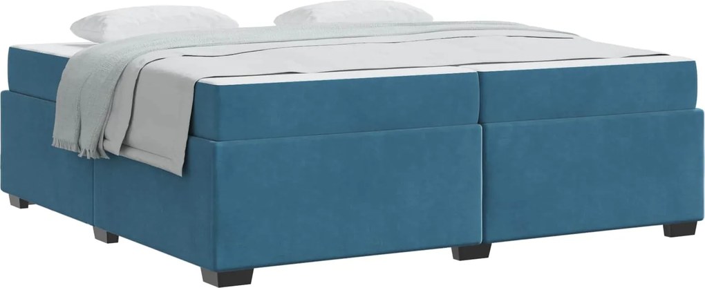 Rám postele s matrací Tmavě modrá 200 x 200 cm textil 3399312