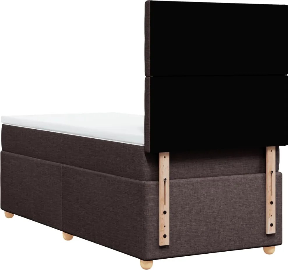 Box spring postel s matrací tmavě hnědá 90x190 cm textil 3291152
