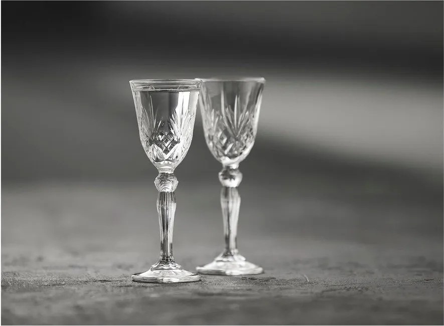 Křišťálové skleničky v sadě 4 ks na likér 50 ml Melodia – Lyngby Glas