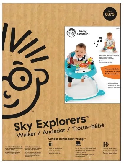 Baby Einstein - Dětské chodítko SKY EXPLORERS WALKER 3xAA
