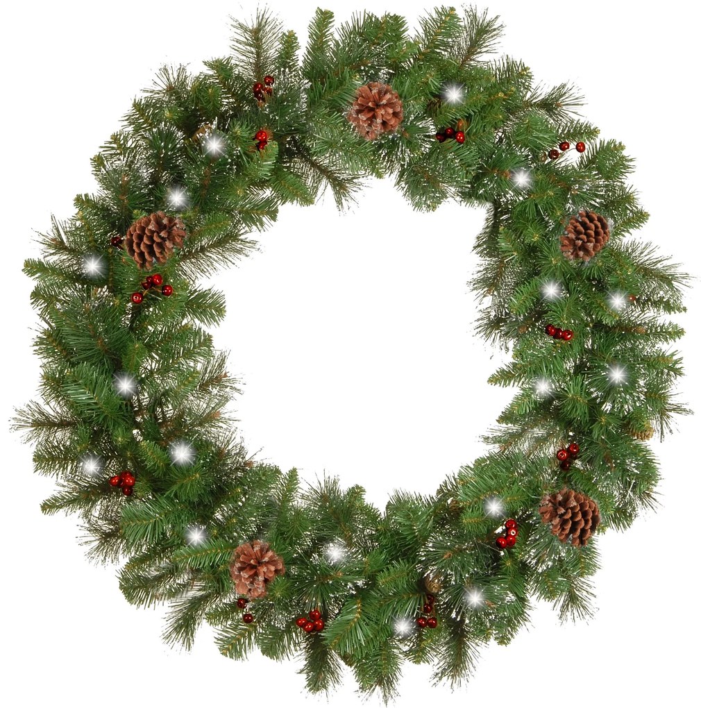 Tutumi - Vánoční věnec kulatý LED 60cm 311427, CHR-06524