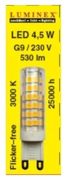 Stmívatelná LED žárovka G9 4,5W 3000K