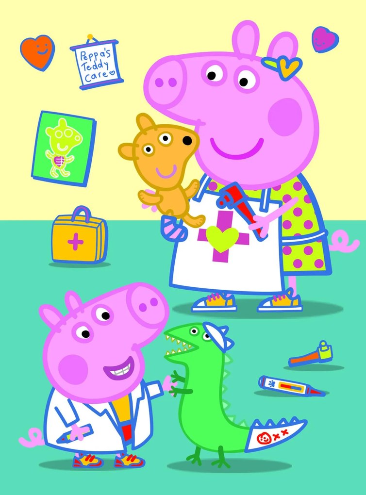 Trefl Minipuzzle miniMaxi 20 dílků Prasátko Peppa/Peppa Pig 4 druhy v krabičce 11x8cm 24ks v boxu