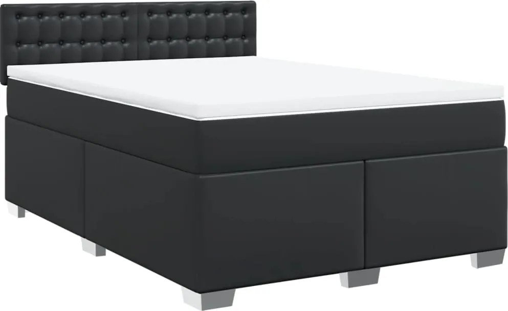 Box spring postel s matrací černá 140x200 cm umělá kůže 3286124