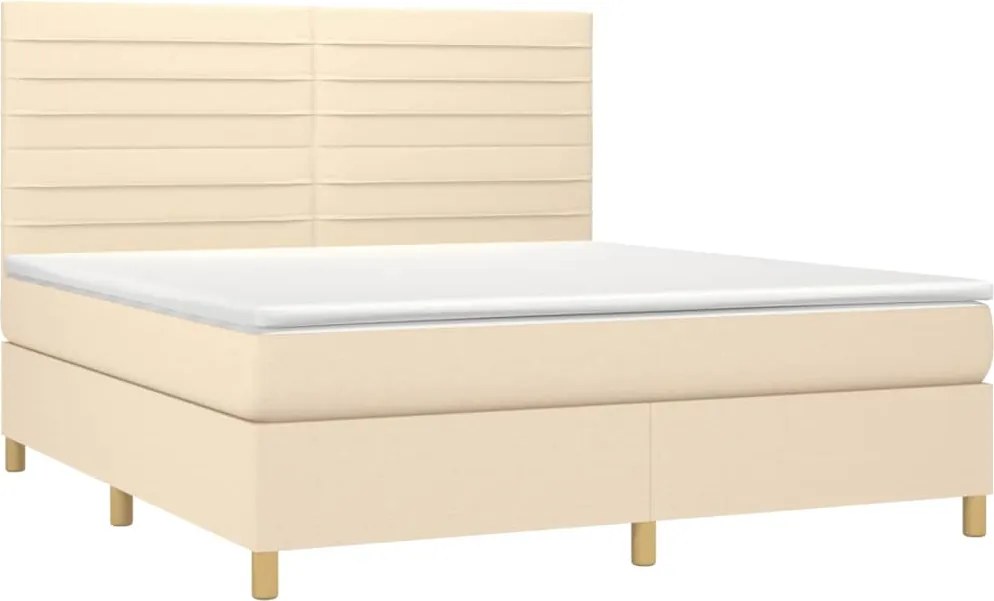 Box spring postel s matrací krémová 160x200 cm textil 3142430