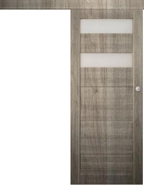 posuvné interiérové dveře na stěnu vasco doors SANTIAGO model 5 Průchozí rozměr: 70 x 197 cm, Orientace dveří: Levé dveře, Dekor: Buk jasmínový