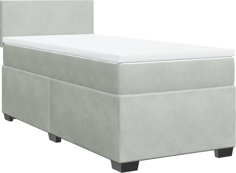 Box spring postel s matrací světle šedá 80 x 200 cm samet 3286156