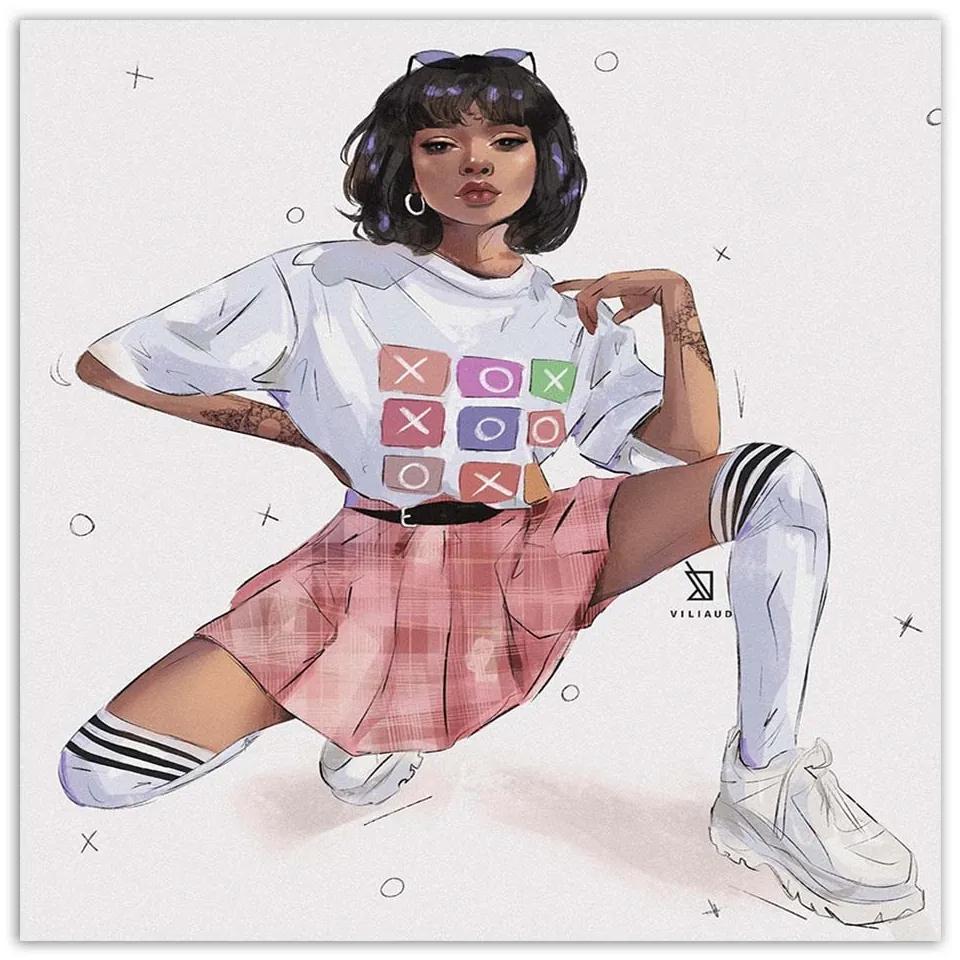 Gario Obraz na plátně Dospívající dívka v růžové sukni - Vivian Lihonde Rozměry: 30 x 30 cm