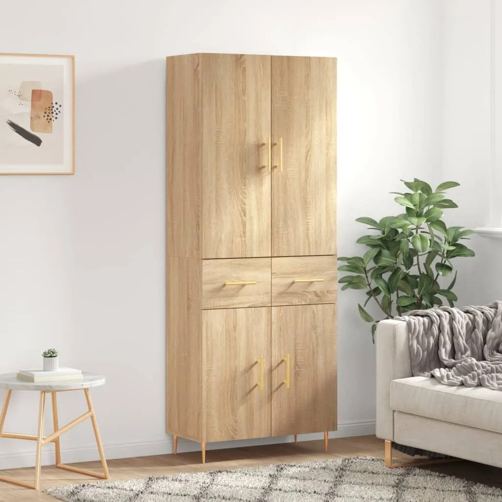 Skříň highboard dub sonoma 69,5 x 34 x 180 cm kompozitní dřevo 3198140