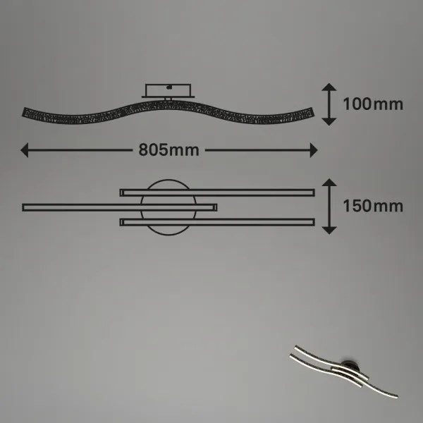 Brilo - LED Stropní svítidlo LED/19W/230V 3000K černá