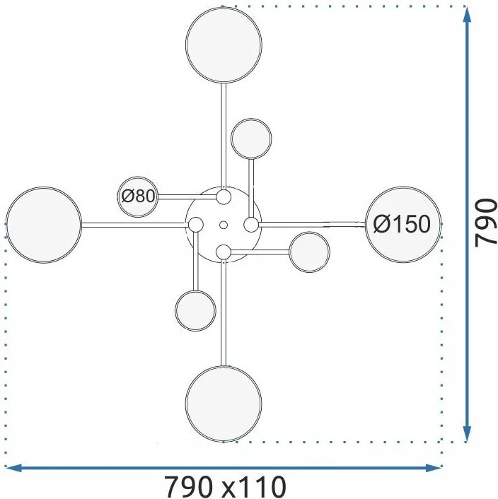 Toolight Toolight, LED stropní svítidlo s dálkovým ovládáním APP528-8C, šedá, OSW-08470