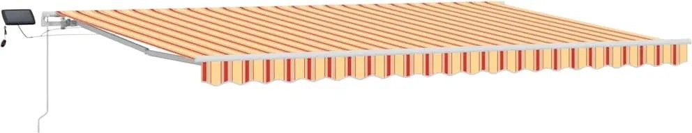 Stahovací markýza Žlutá a oranžová 500 × 300 cm Látka a hliník 3331244