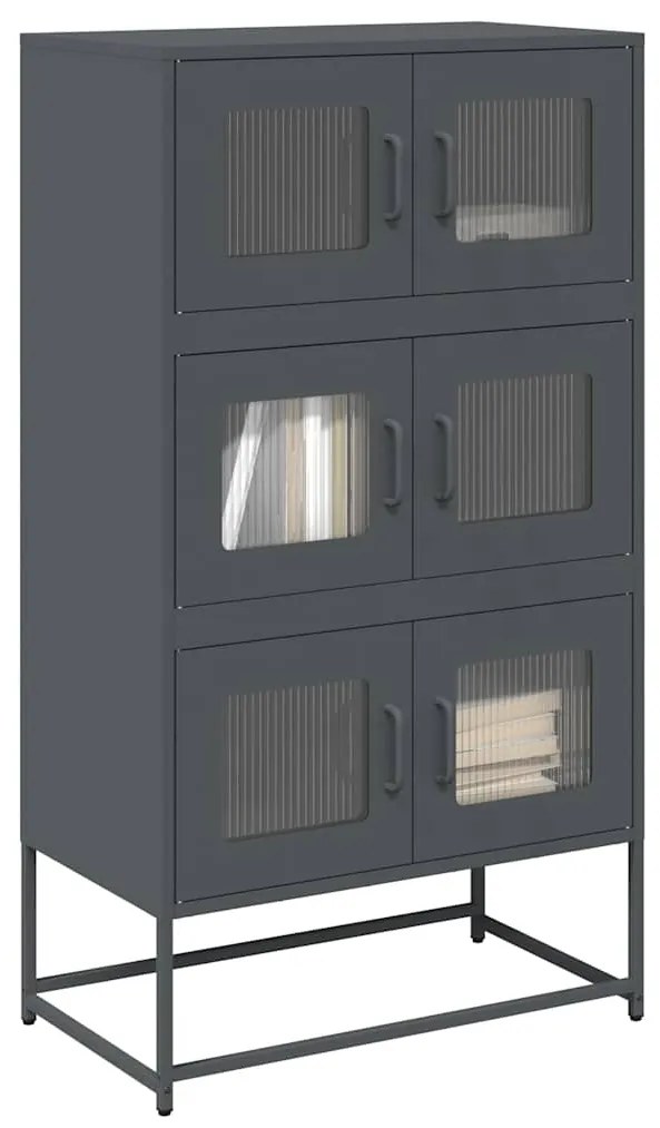 Skříň highboard antracitová 68x39x123 cm ocel