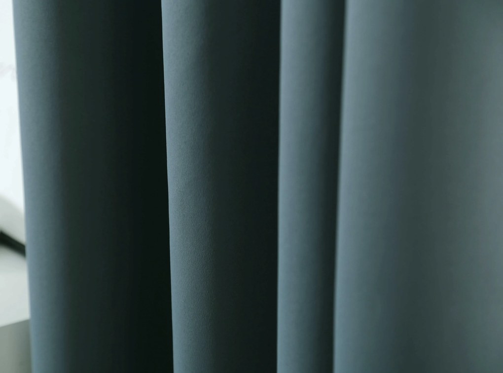 Modrozelený závěs OXFORD 140x250 cm Zavěšení: Kovové kroužky