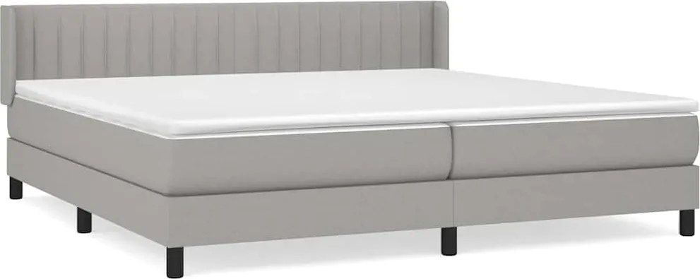 Box spring postel s matrací světle šedá 200 x 200 cm textil 3129897