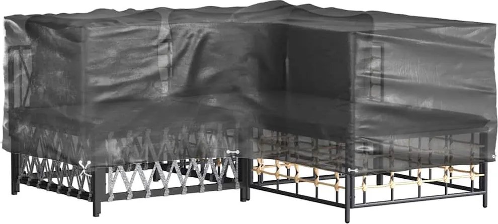Plachty na zahradní nábytek tvar L 2 ks 16 oček 215x215x70 cm 3155370