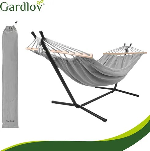 Iso Trade Zahradní houpací síť 200x150cm Gardlov s rámem 27293