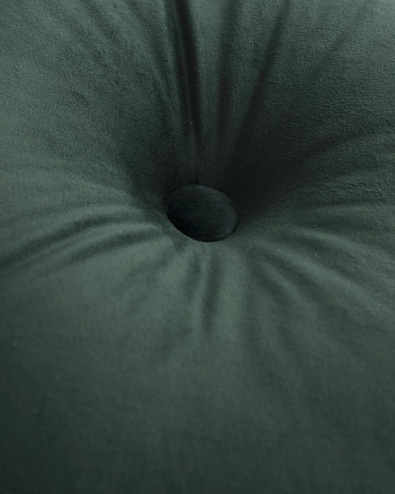 Sametový polštář s knoflíkem barva zelená látka lesklé, sametová
