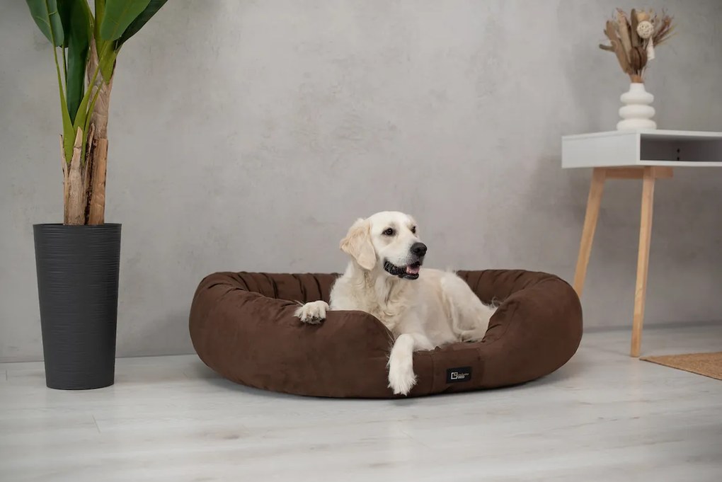 Ortopedický pelíšek pro psa NANCY alkantara hnědý Velikost: XXL 140x110 cm