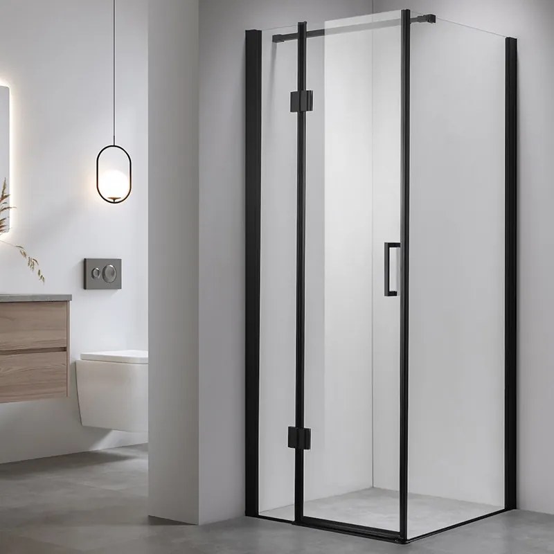 BPS-koupelny Čtvercový sprchový kout ZES KZ1390B BL 90x90 černá/transparent - bez vaničky