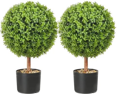 Umělé topiary Zimostrázové stromy, 61 cm vysoké (2 kusy)