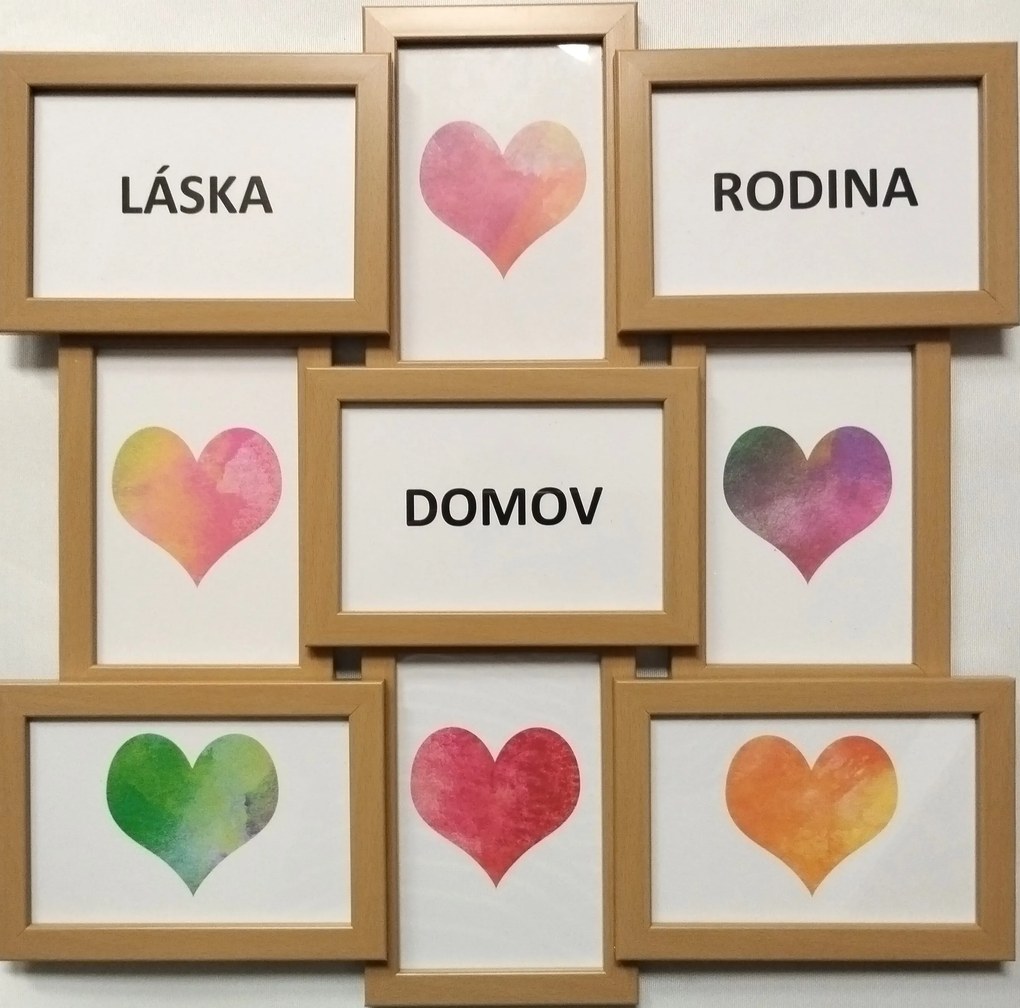 Bondecor Multirám na 9 fotografií, hnědý