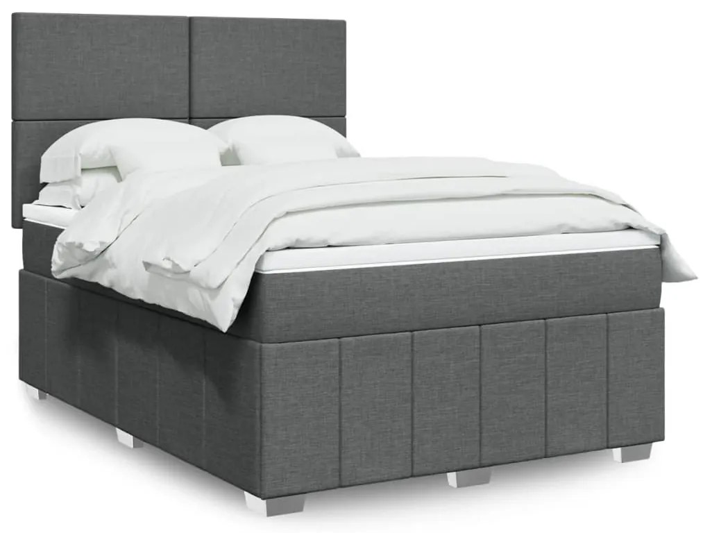 Box spring postel s matrací tmavě šedý 140 x 190 cm textil 3291657