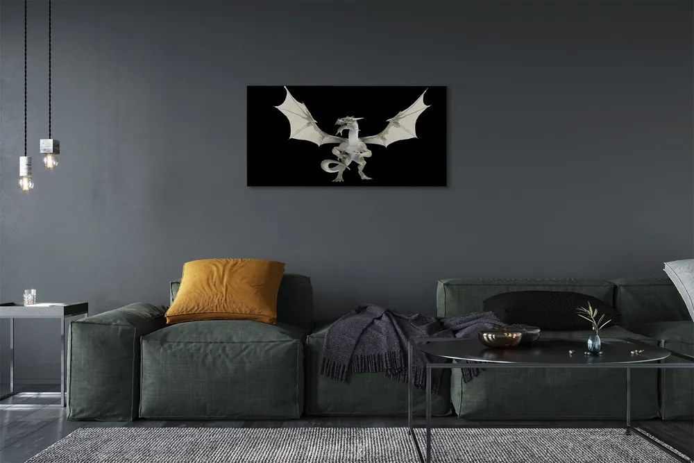 Obrazy na plátně bílý drak 125x50 cm