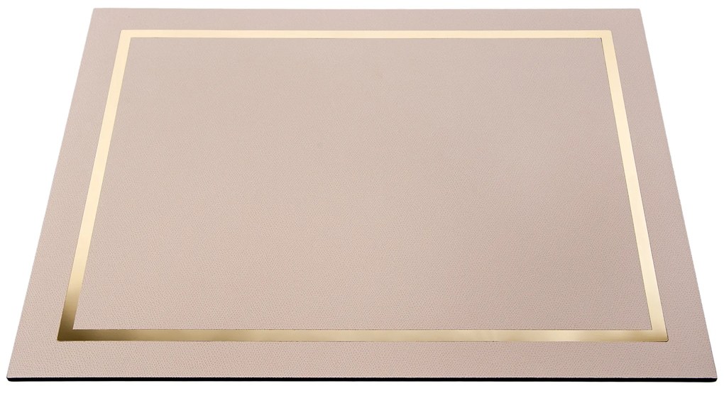 VENERE obdelníkové prostírání se zlatým rámečkem, 50 x 39 cm, šedobéžové