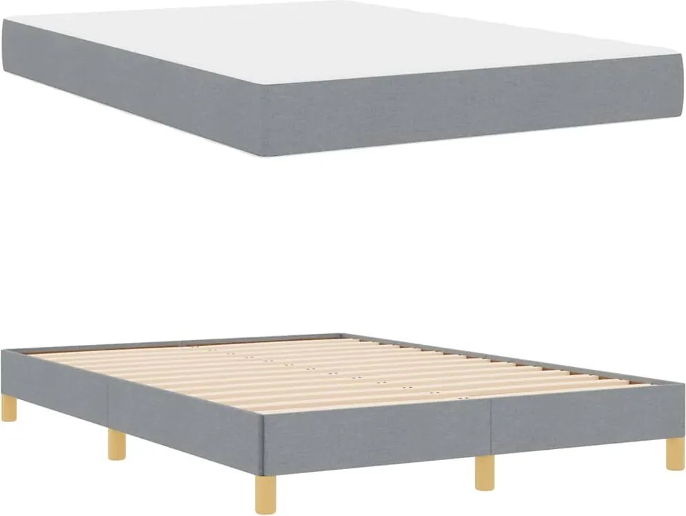 Postel s boxspringem s matrací Světle šedá 160 x 200 cm textil 3398577
