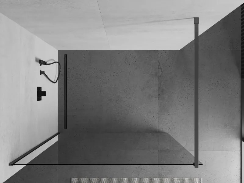Mexen Kioto, sprchová zástěna Walk-In 65 x 200 cm, 8mm čiré sklo, grafitový profil, 800-065-101-95-00