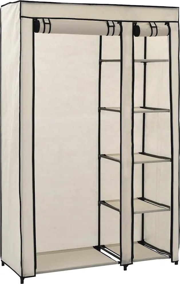 Skládací šatní skříň krémová 110 x 45 x 175 cm textil 282422