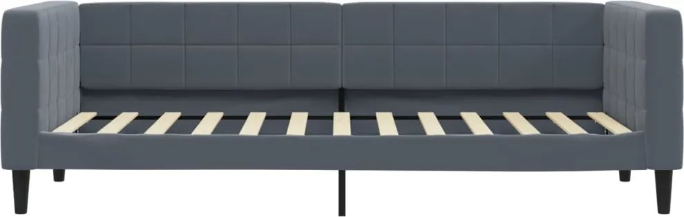 Válenda s přistýlkou a zásuvkami tmavě šedá 80 x 200 cm samet 3196733