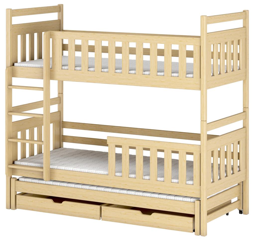 Dětská postel 90 cm KRISTY (s roštem a úl. prostorem) (borovice). 1013252