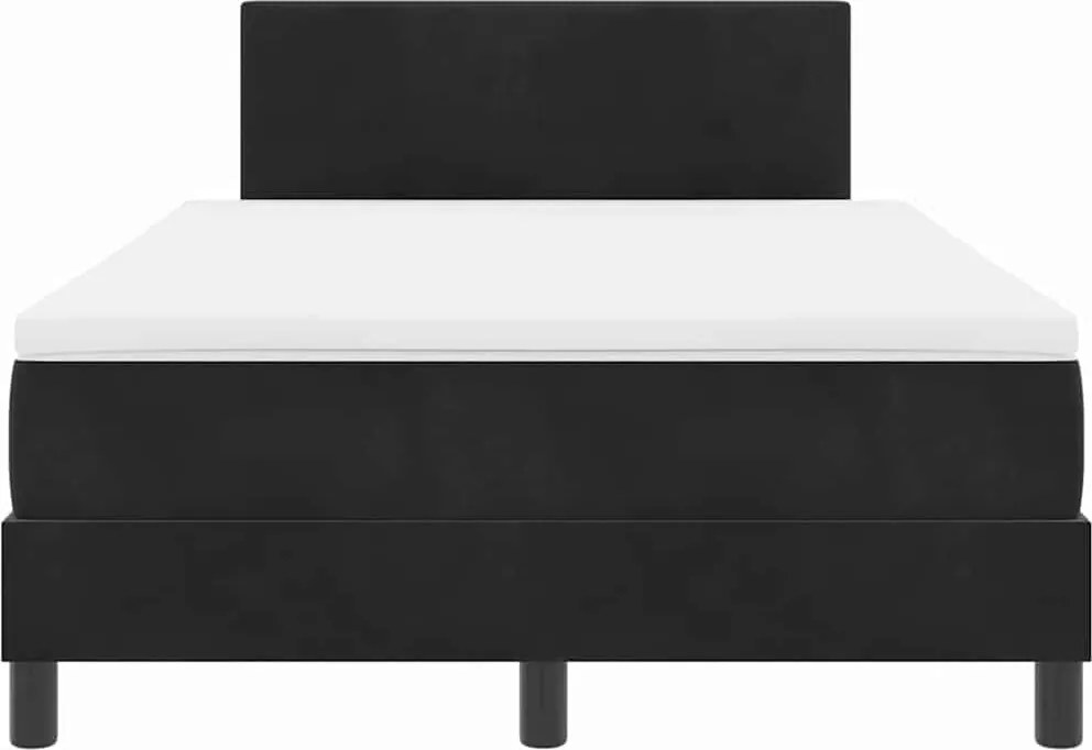 Postel s boxspringem s čelo Černá 120 x 190 cm samet 3339160