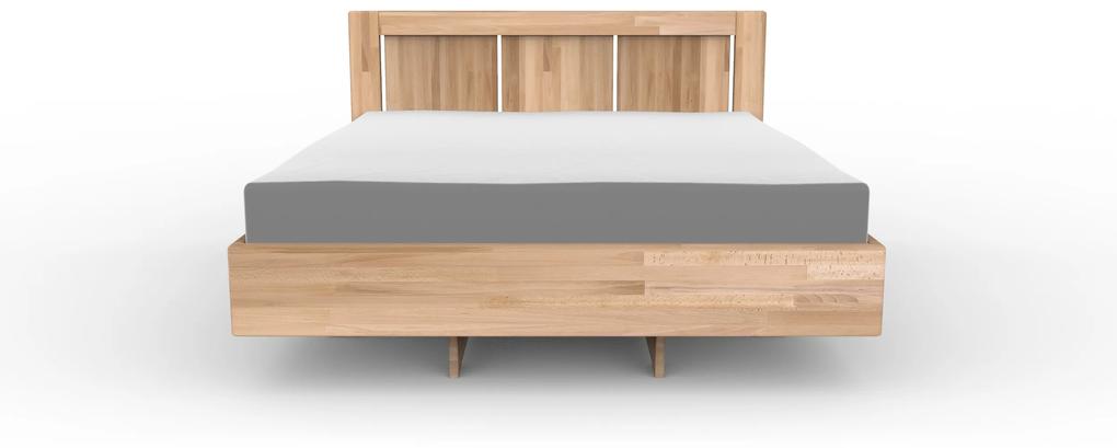 Masivní postel ANDROMEDA - Solwo Design Dřevo a odstín oleje: BUK Cink - Olej odstín BO105, Rozměr spací plochy: 180x200