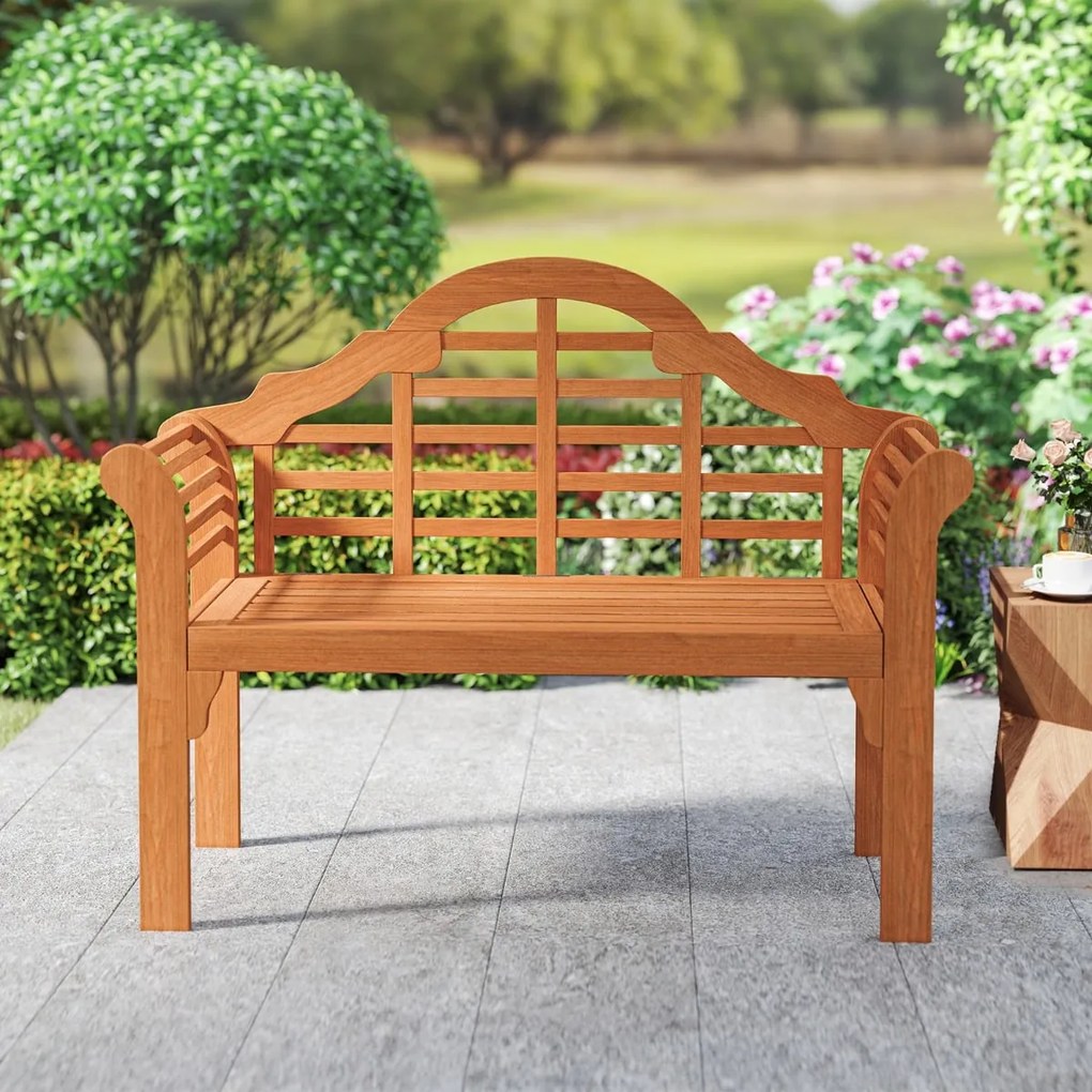 Costway Zahradní lavice skládací dřevěná pro venkovní použití – 123 × 54 × 96 cm