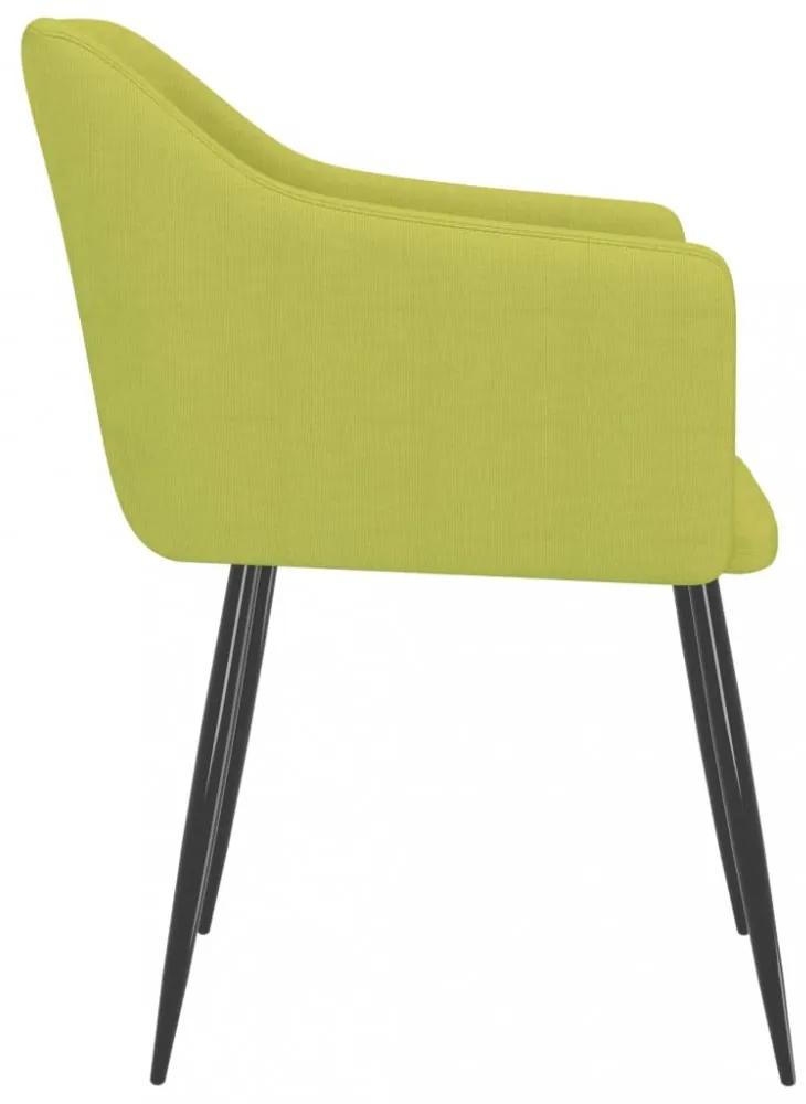 Jídelní židle 2 ks látka / kov Dekorhome Žlutá