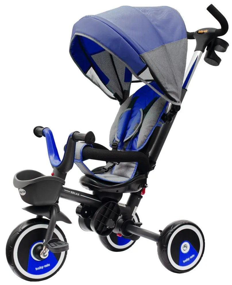 Dětská tříkolka Baby Mix 5v1 RELAX 360° modrá Modrá