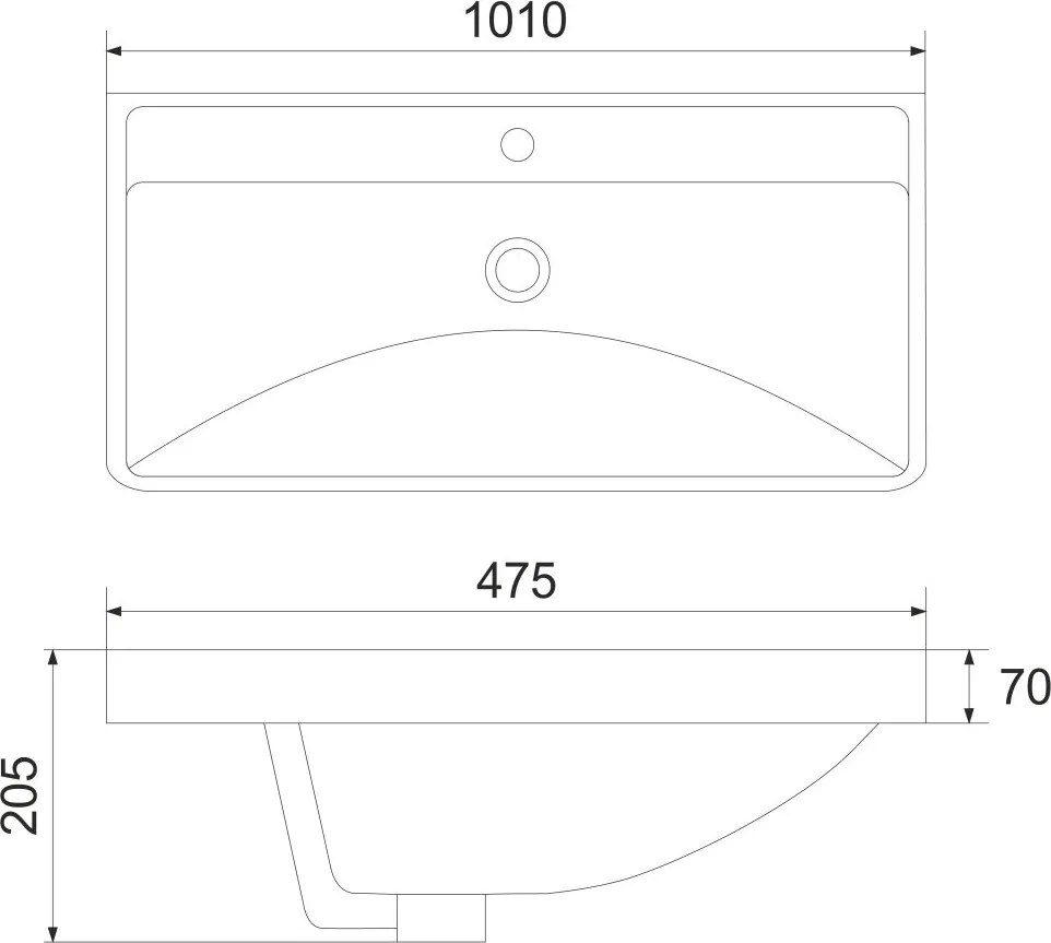 Mereo Siena koupelnová skříňka s keramickym umyvadlem 101 cm antracit mat CN4321