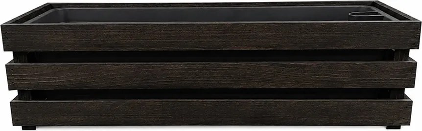 AMADEA Dřevěný obal s truhlíkem tmavý, 62x21,5x17cm Český výrobek