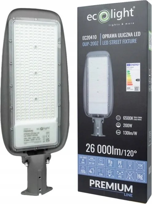 Led pouliční lampa Lucerna 200W 26000lm 6500K Vodotěsná Odolná Silná