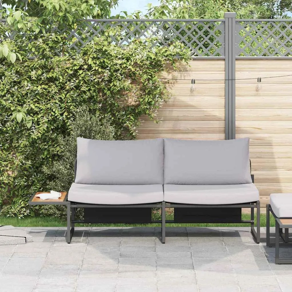 vidaXL Zahradní sofa s polštářem Světle šedá 200,5 x 70 x 85,5 cm Ocel [42007550]