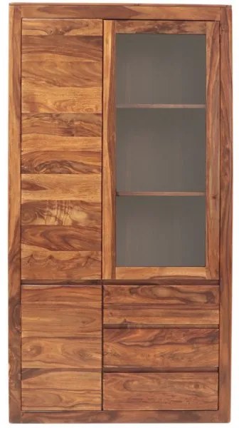 Indický nábytek - Vitrína Tina 100x190x45 z masivu palisandr Super natural