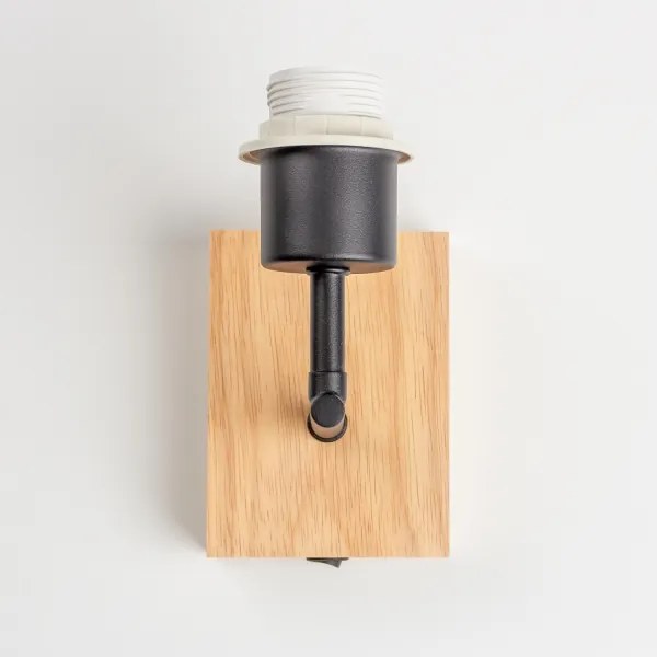 Brilagi - Nástěnná lampa BOBO WOOD 1xE27/25W/230V dub/černá/bílá/medvídci