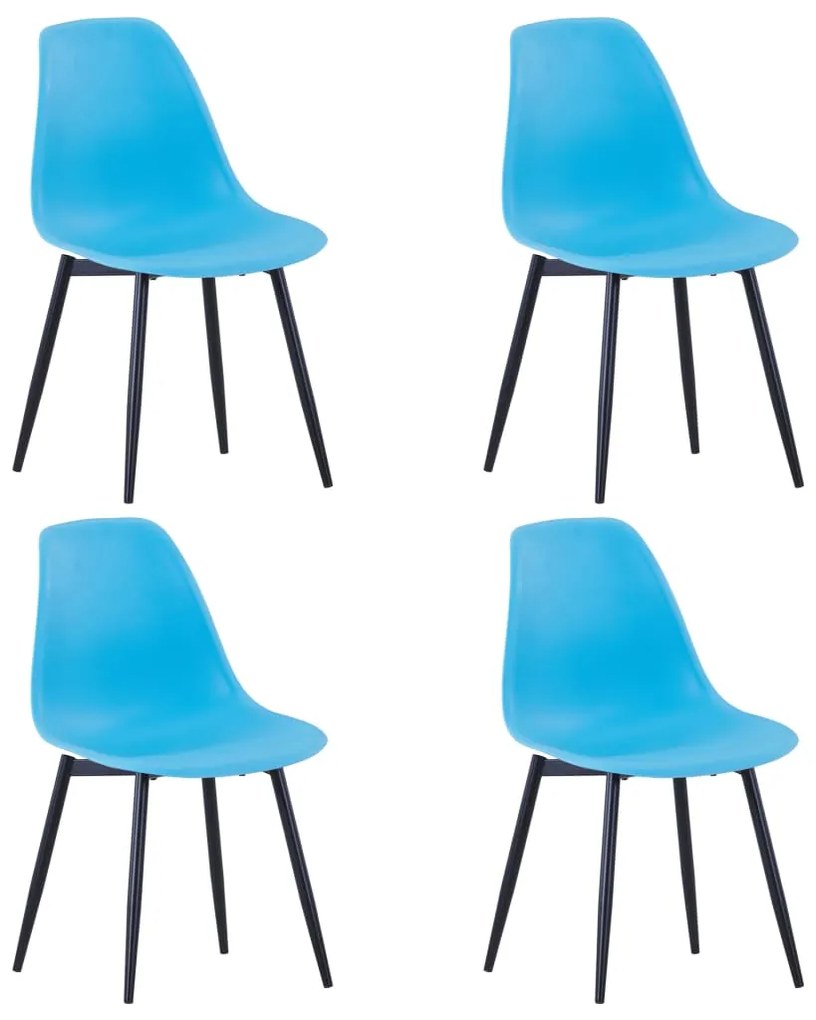 49484 vidaXL Jídelní židle 4 ks modré PP