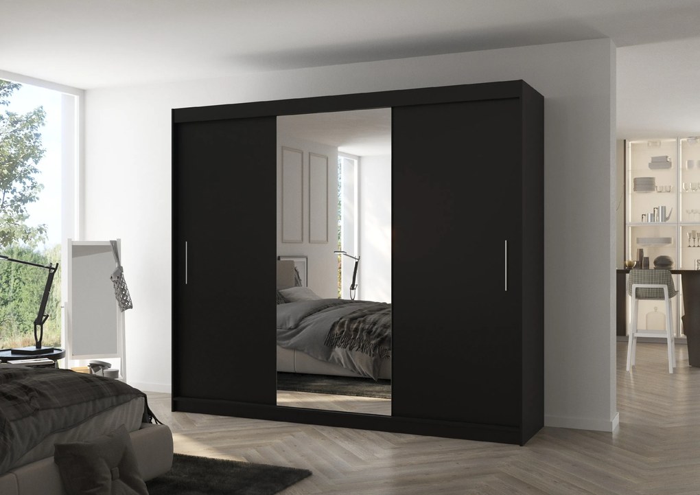 ADRK Furniture Posuvná skříň s zrcadlem DENIS 250 ADRK-SW-DEN-B-250