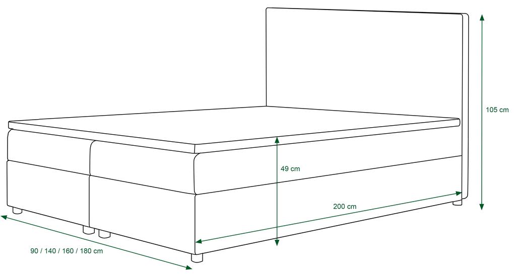 Manželská postel Boxspring 180 cm Skonto Comfort (tmavě šedá + vzor pletený) (s matrací a úložným prostorem). 1056314